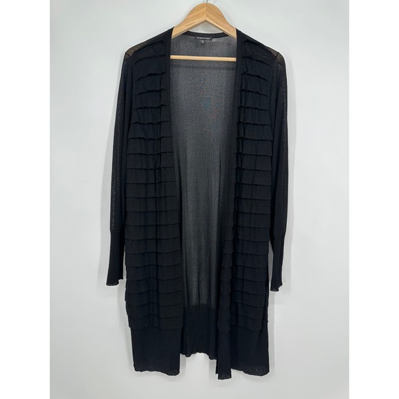 Eileen Fisher | Sweaters | Eileen Fisher Ruffle Crepe Cardigan Sheer ...